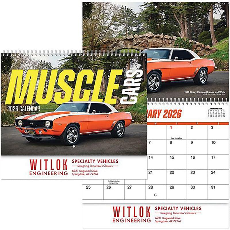 Muscle Cars Spiral Wall Calendar